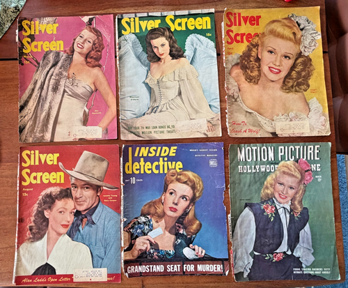 Silver Screen, Inside Detective, Motion Picture Hollywood Magazine 6 ...