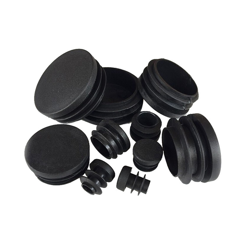 Black Round PE End Cap Caps Tube Blanking Pipe Inserts Plug Bung 12mm ...