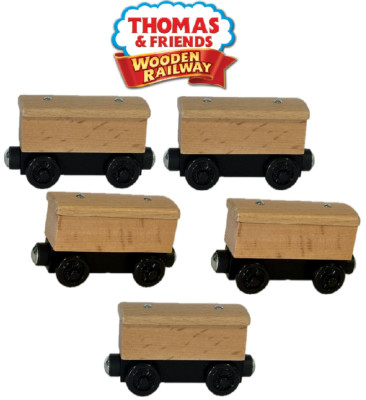 FIVE Unpainted Box Cars - Thomas Friends Wooden Railway Wood Train ...