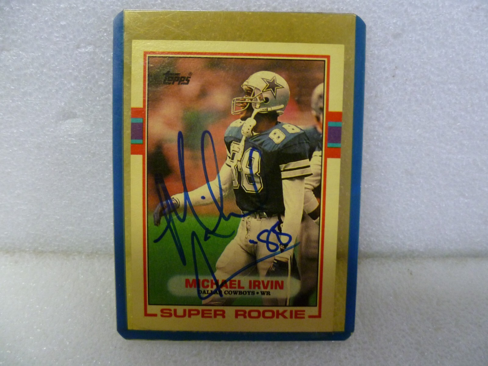 1989 TOPPS SUPER ROOKIE #383 MICHAEL IRVIN SIGNED Autograph Card ...