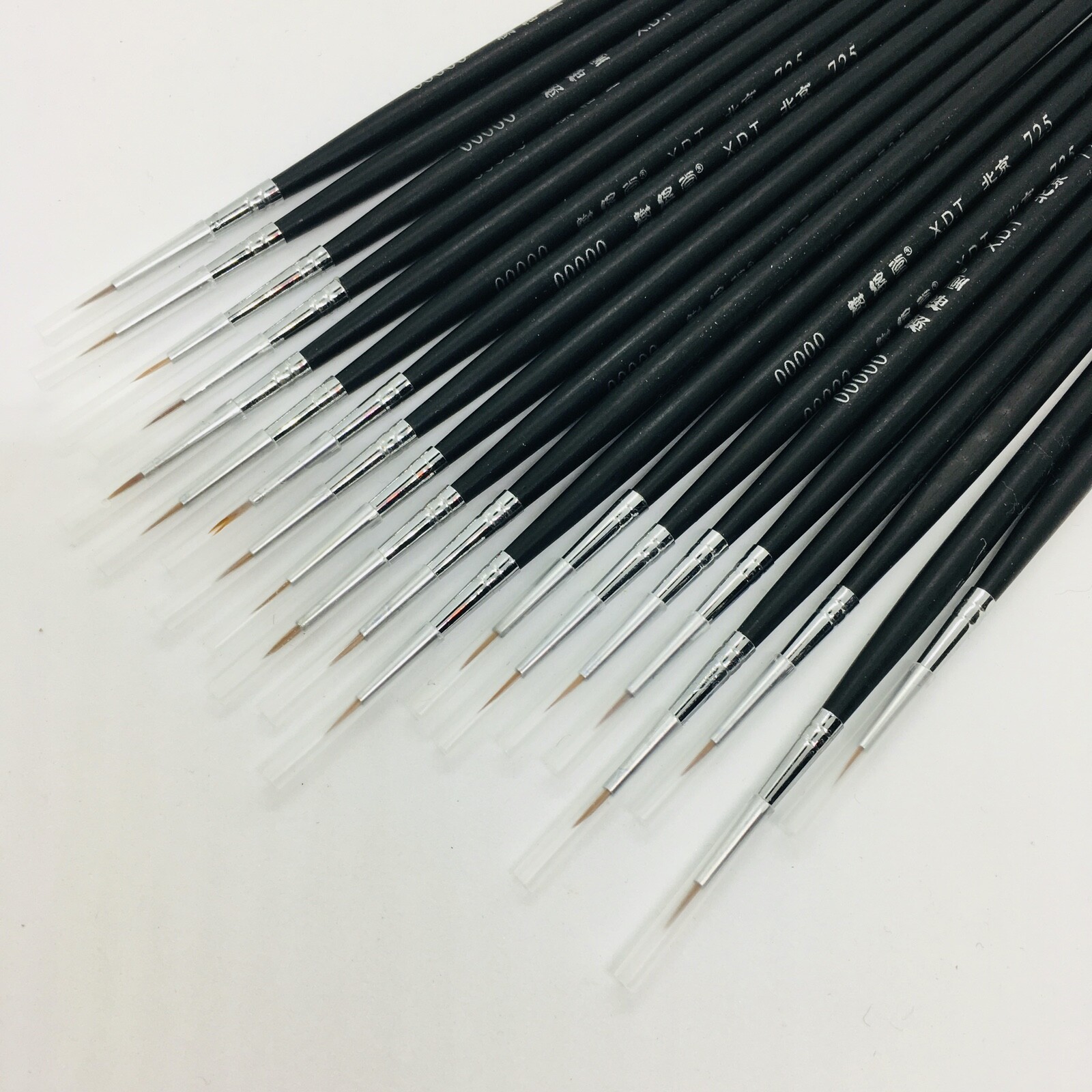 XDT#725 50Pc Round Tip #00000 Paint Brush Finest Micro Detail Art Nail ...