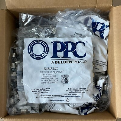 Case Of 750 PPC BELDEN EX6WSPLUS Aqua tight RG6 Coaxial Connector ...