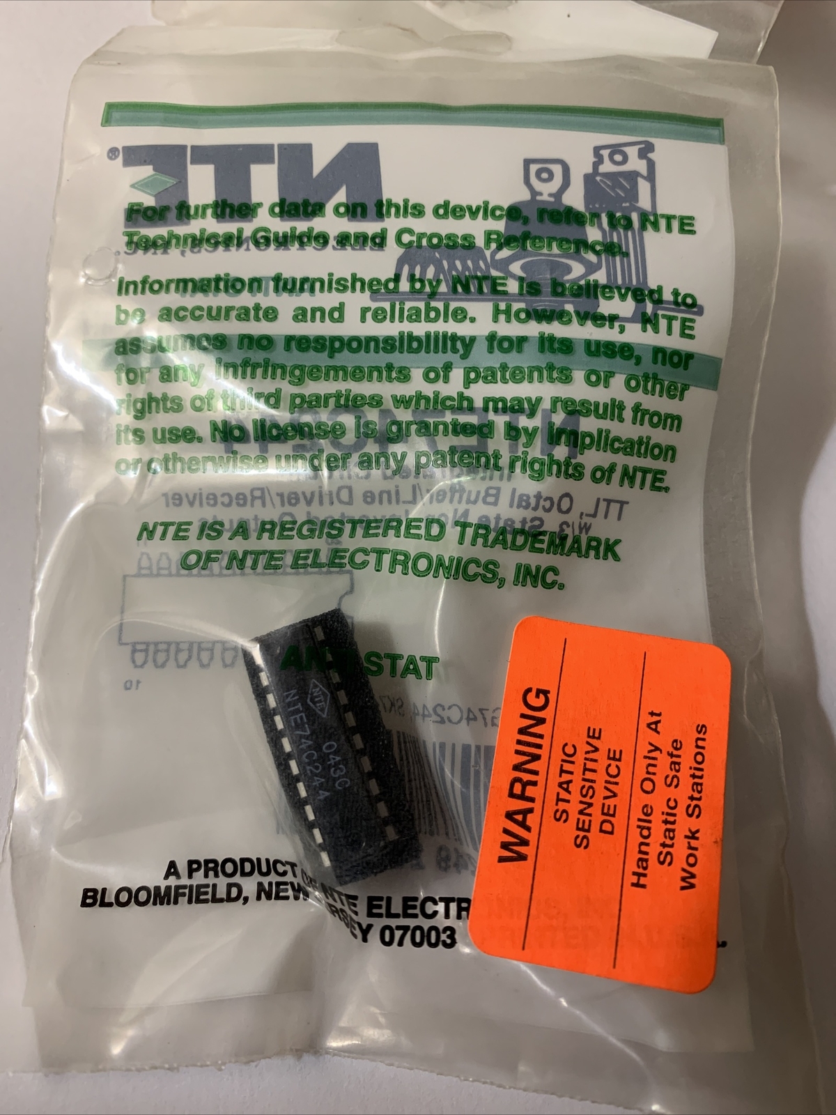 NTE74C244 IC TTL OCTAL BUFFER LINE DRIVER RECEIVER 20-LEAD ECG74C244 ...