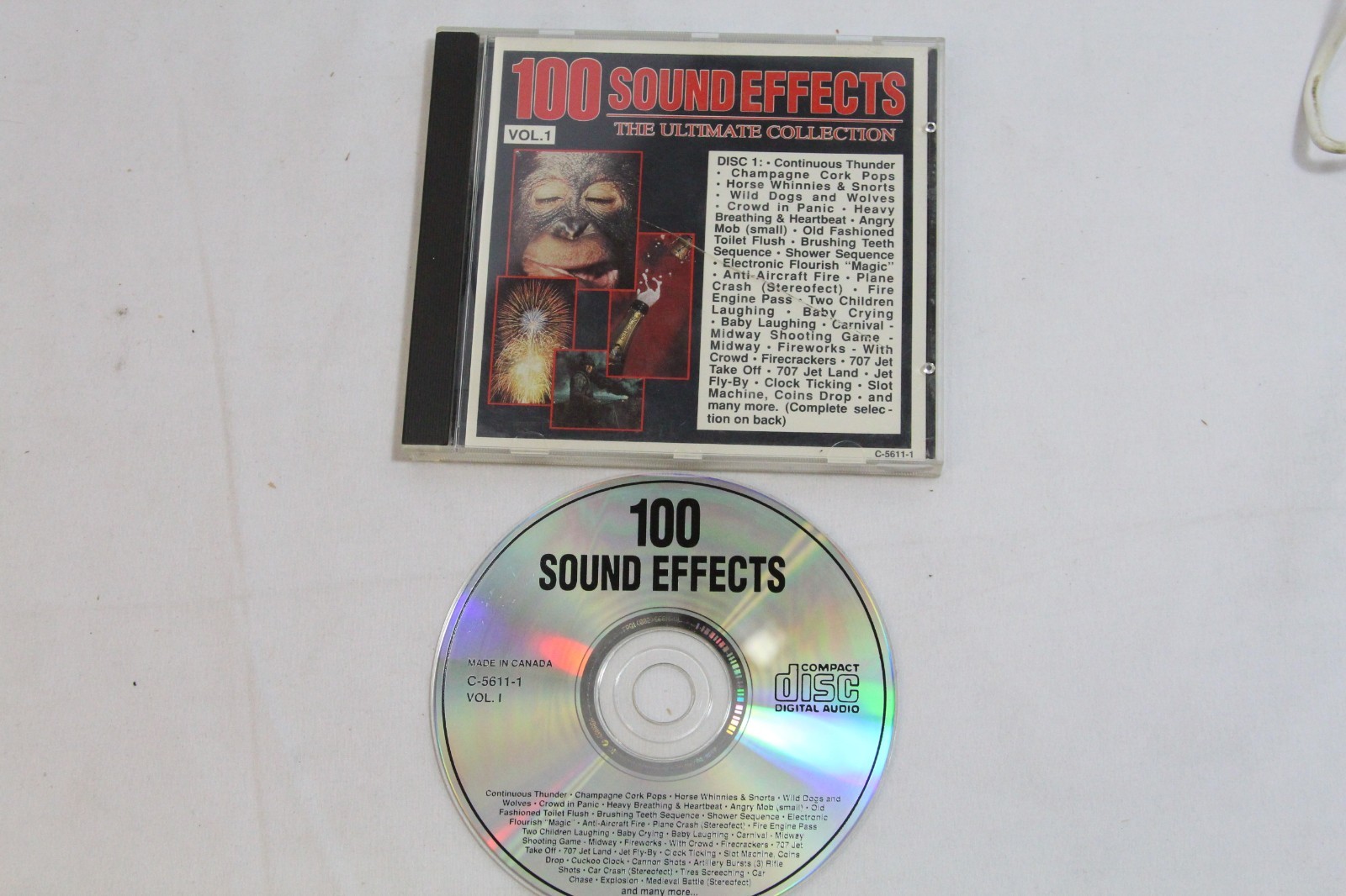 100 Sound Effects Vol 1 2 3 4 CD C-5611 Madacy inc. Sonic Boom Train ...