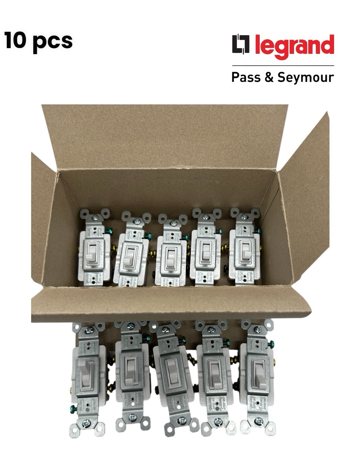 10 PCS Pass & Seymour 663-WG Lot Of 10 Toggle Wall Light Switch 3-Way ...