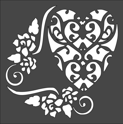 4x4 inch Custom Stencil (P-16) Fancy Heart | eBay