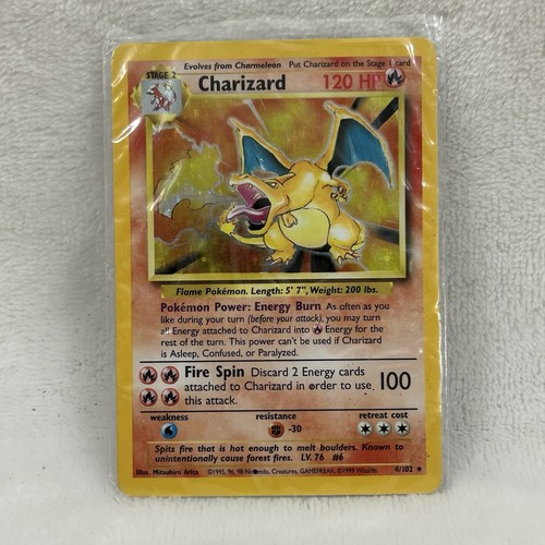 Charizard Pokemon Base Set Unlimited Edition Black Dot Error #4 ...