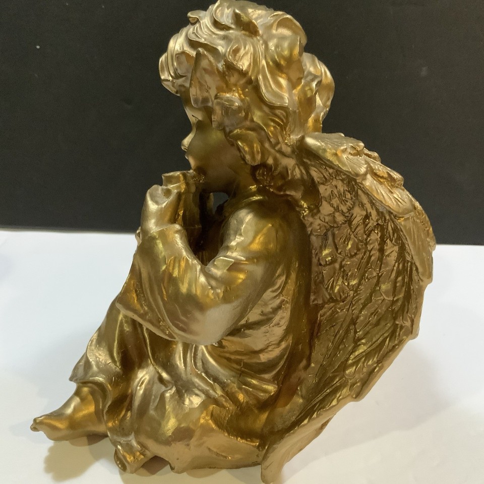 Vintage Angels Gilded Gold Tone Figures Statue Boy and Girl Set of 2 #59 | eBay