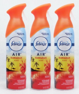 3 Febreze Air Effects HAWAIIAN ALOHA Freshener Room Spray Aersol | eBay