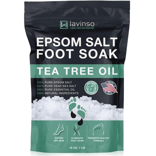 Tea Tree Oil Foot Soak with Epsom Salt - Made in USA - for Toenail ...