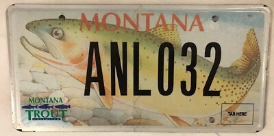 MT RIVER RUNS THROUGH IT WILDLIFE TROUT license plate Fish Fishing Fly ...