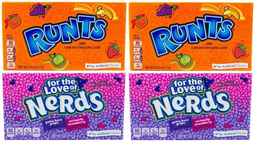 4x Variety Packs - Runts/ Grape & Strawberry Nerds Candy Theater Box ...
