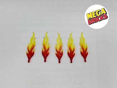 LEGO LOT 5 X FLAME 7M JAUNE /ROUGE TRANSPARENT REF 28577 / 6172283 ...