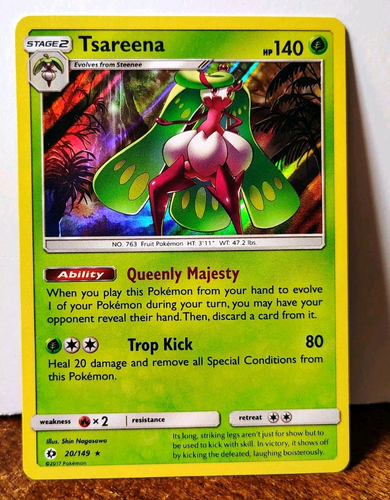 POKEMON TSAREENA 20/149 HOLO RARE SUN AND MOON BASE NEAR MINT | eBay