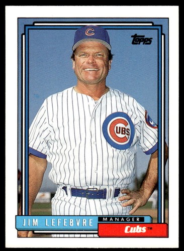 1992 Topps Traded 63T Jim Lefebvre Chicago Cubs Manager Baseball Card ...