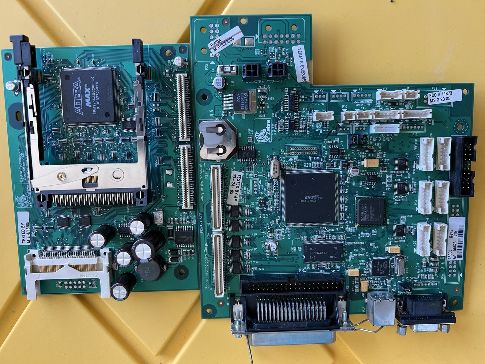 Zebra Xi3 Series Main Logic Board 33008 Rev.7 with 33031-006 Rev.A ...