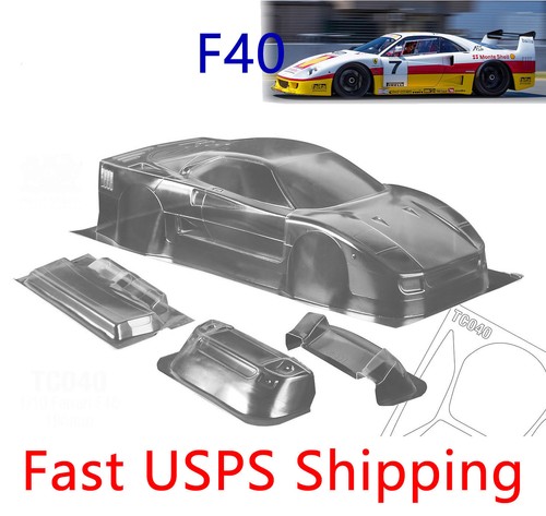 1/10 RC Drift Racing Touring F40 Car Clear Transparent Body Shell 190mm ...