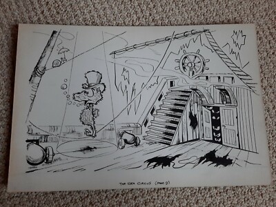 1960s VIC CANTONE CARTOONIST Original Artwork Mockup for "The Sea ...