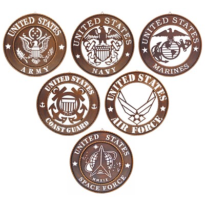 Metal United States Military Wall Decor Signs All Branches Brushed ...