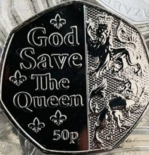 New 2022 National Anthem God Save the Queen 50p Fifty Pence Coin BU ...