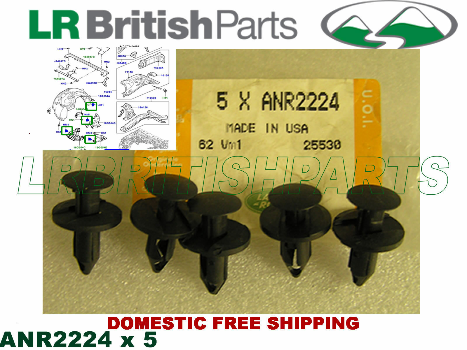 GENUINE LAND ROVER FRONT WHEELARCH PIN SET LR3 SPORT LR4 RANGE ROVER ...