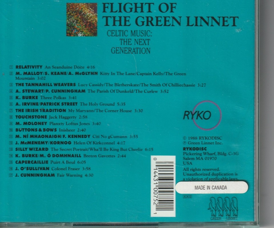 Flight of the Green Linnet (CD, 1988, Rykodisc) 014431007521 | eBay