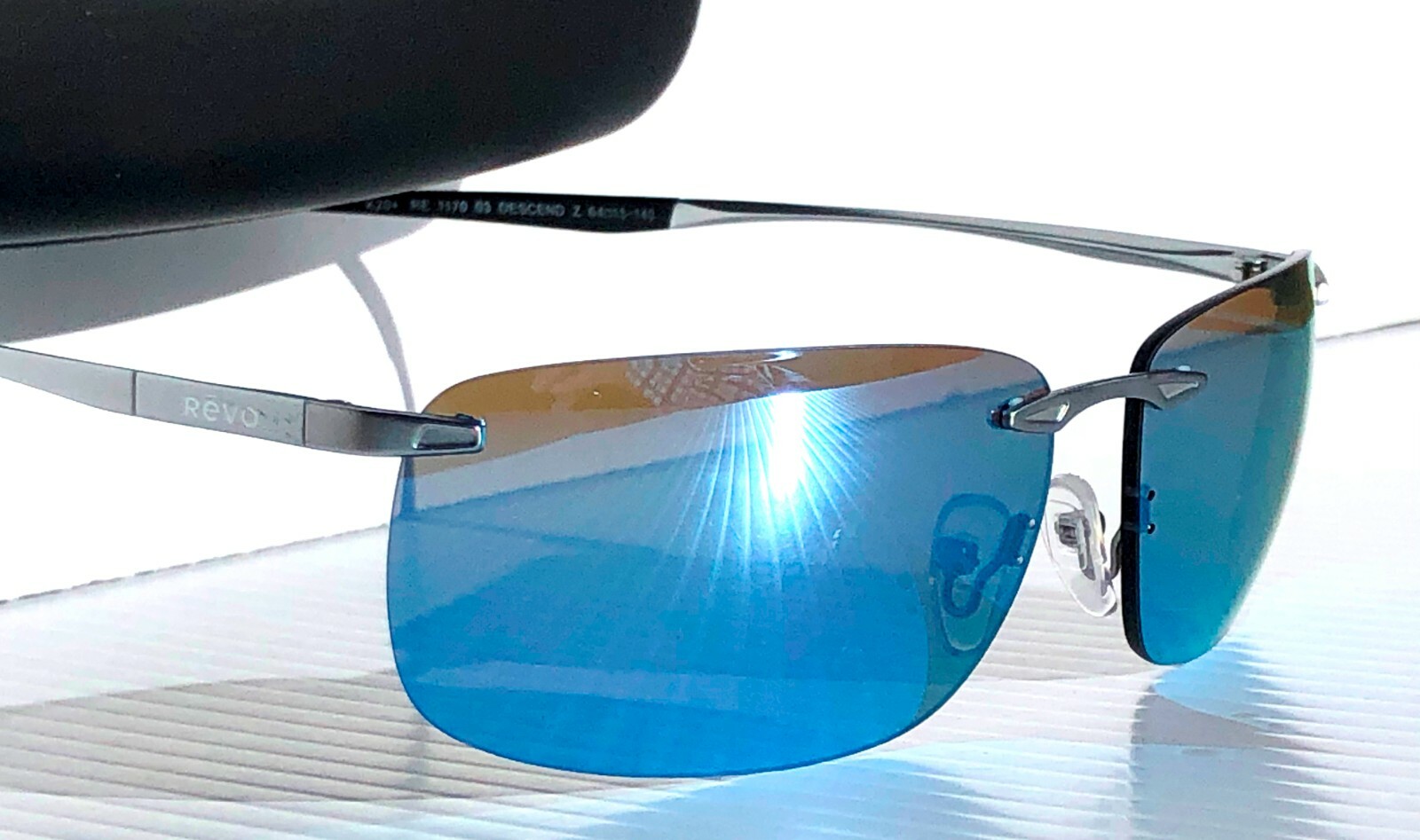 NEW* REVO DESCEND Z Metal Satin Chrome POLARIZED Blue Water Sunglass ...