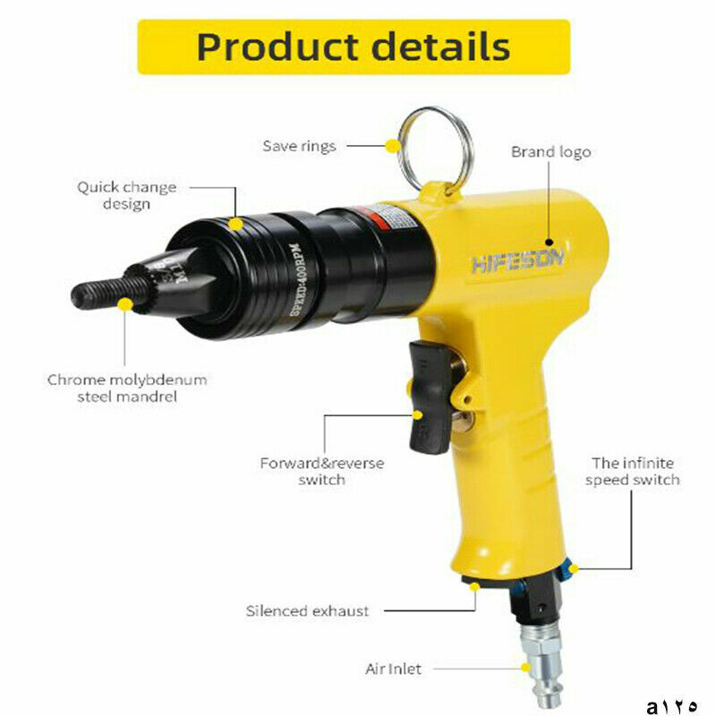 Pneumatic Air Rivet Nut Guns Rivnut Tool For M3 M4 M5 M6 M8 M10 M12 ...