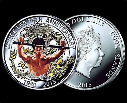 Bruce Lee 75th Anniversary Pure Gold Official Color Silver Coins ...