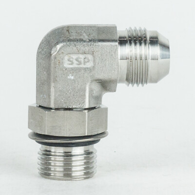 SSP GJ8GE 1/2" UltraFlare Straight Thread Ell-316 SS, 1/2" JIC x 1/2 O ...
