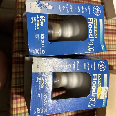 GE BULB Soft White BR30/65w Indoor Floodlight Lot Of 2 Bulbs 755 Lumen ...