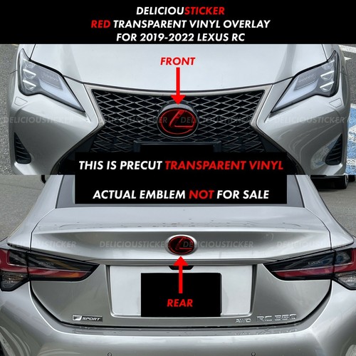 Fits 2019-2024 Lexus RC RED PreCut Tint Emblem Overlay Decal Vinyl ...