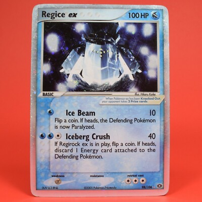 Pokemon TCG English Card ex Emerald Regice ex 98/106 Holo Rare | eBay