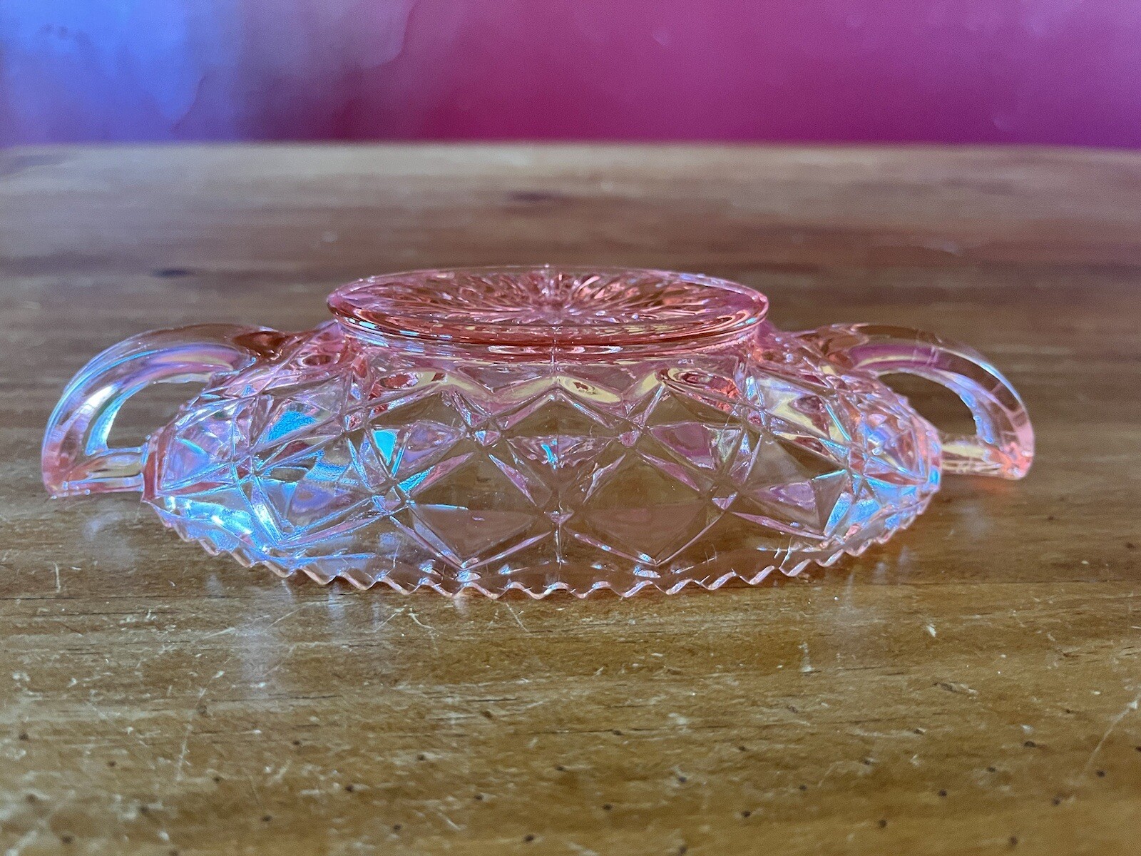 Vintage Imperial Diamond Block Pink Pickle Dish | eBay