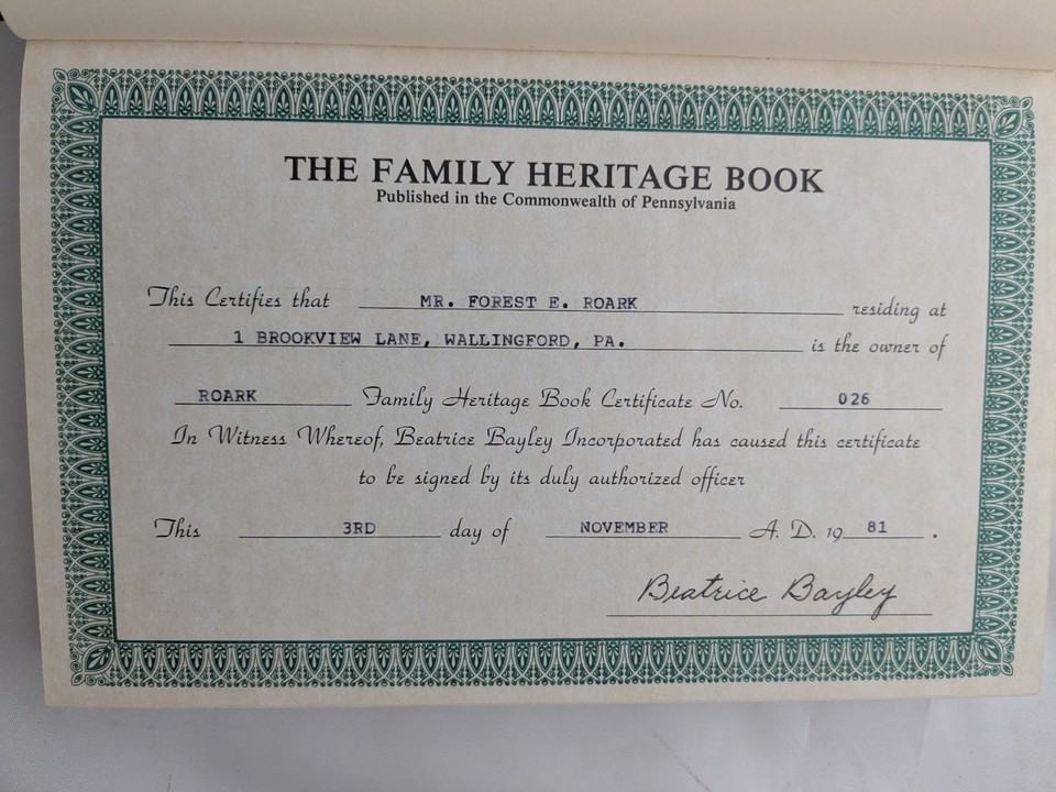 Roark Family Heritage Book Beatrice Bayley Genealogy + How to research ...
