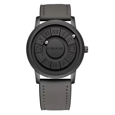 Men'S Watches Stainless Steel Quartz Watch Creative Scrolling Pointer ...
