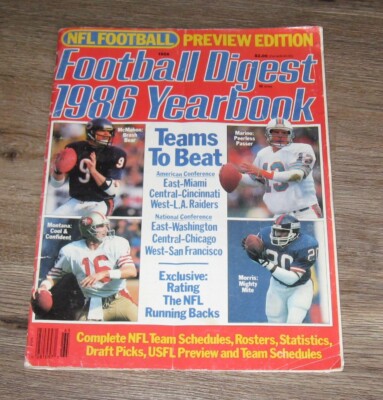 NFL Football Digest 1986 Yearbook magazine JIM McMAHON Dan Marino JOE ...