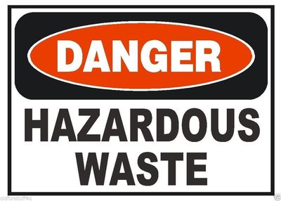 Danger Hazardous Waste OSHA Business Safety Sign Decal Sticker Label ...