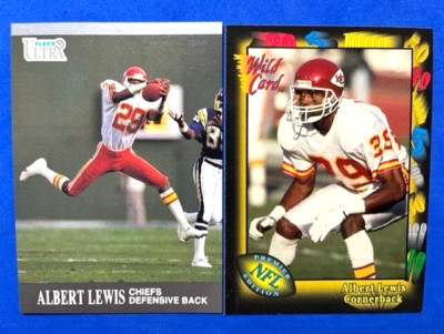 NFL - Albert Lewis 1991 Fleer Ultra & 1991 Wild Card Football - Chiefs ...