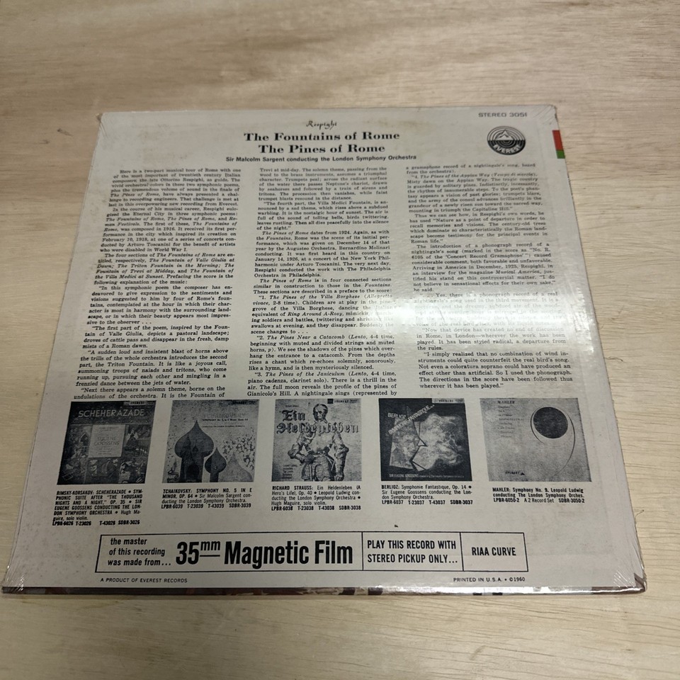 Respighi-Sir Malcolm Sargent•The Fountains/The Pines Of Rome•FACTORY ...