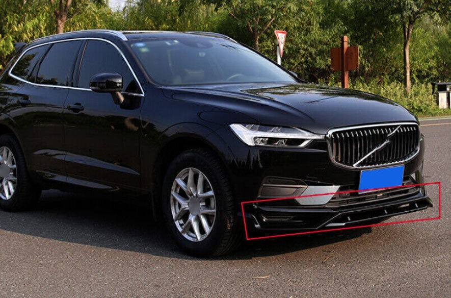 For Volvo XC60 2018-2024 Glossy Black Front Bumper Lip Spoiler Bodykit ...