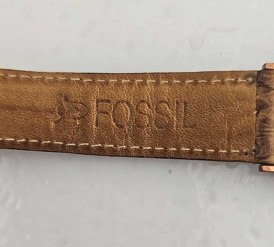 Vintage Fossil 38mm Quartz Watch BW-6705 RARE Stone on Copper Roman ...