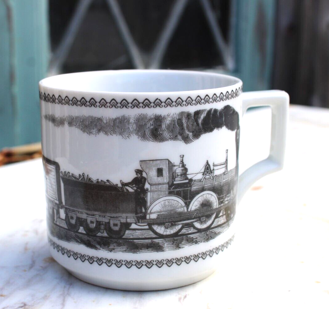 Vintage Porcelain Train Locomotive Coffee Mug Cup 10 Oz | eBay