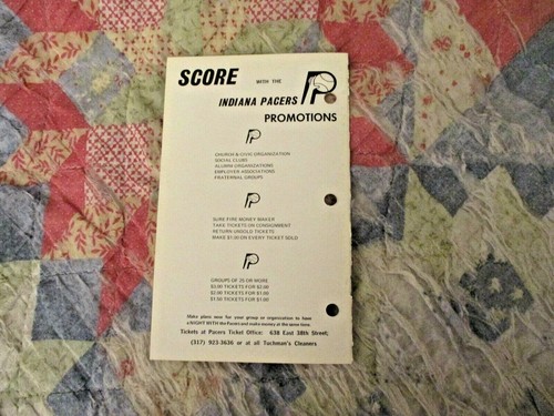 1968-69 INDIANA PACERS MEDIA GUIDE Yearbook SLICK LEONARD ABA MEL ...