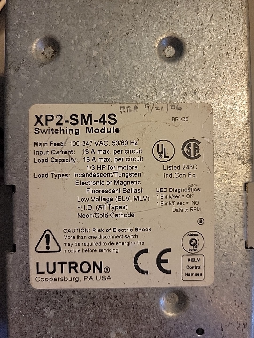 LUTRON USED XP2-SM-4S Module UNTESTED FOR PARTS | eBay