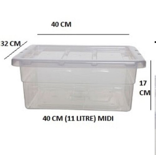 CLEAR PLASTIC STORAGE BOXES WITH LID STACKABLE STACKING SPACE SAVING ...