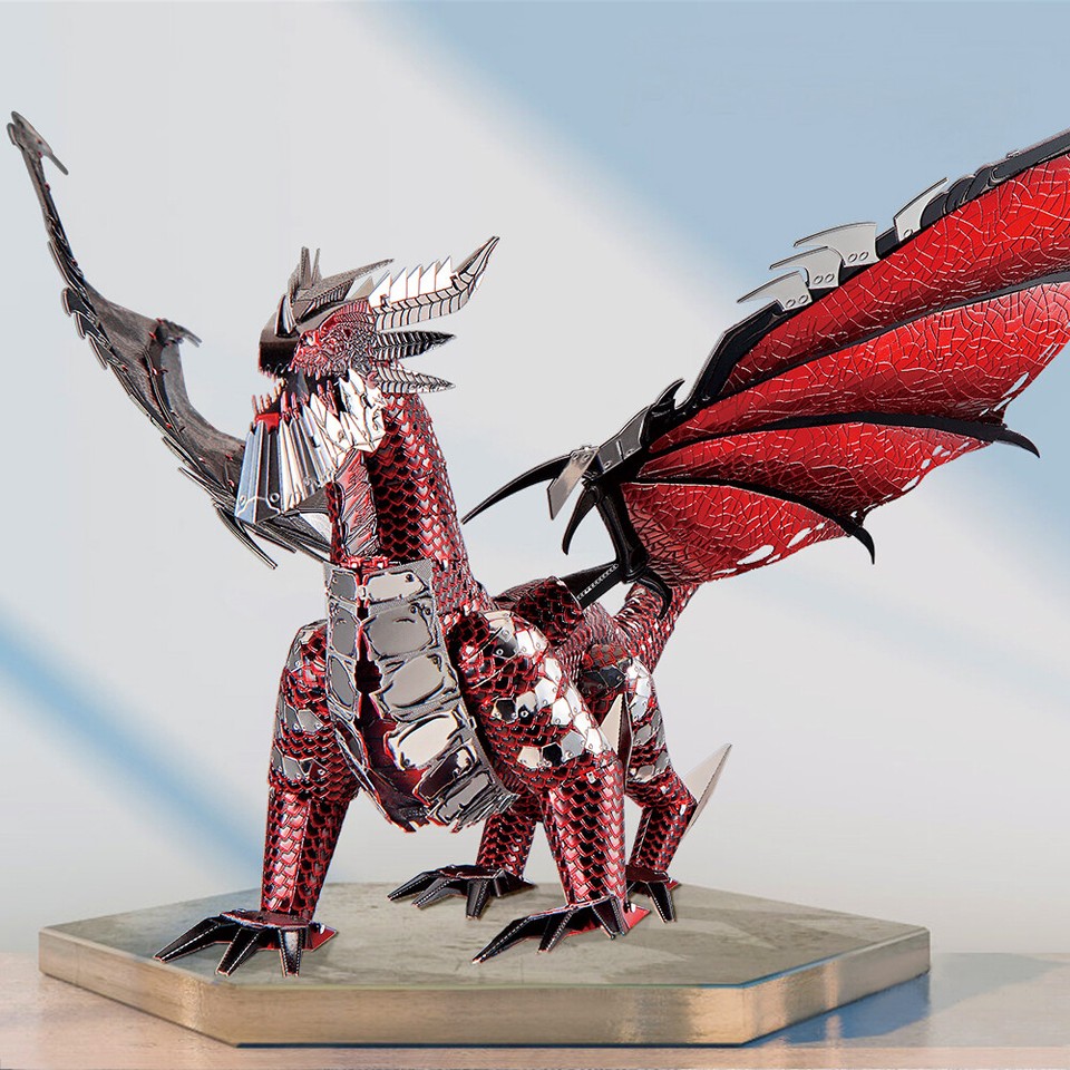 Piececool 3D Model Kits For Adult Black Dragon Metal Puzzles Model Kit ...