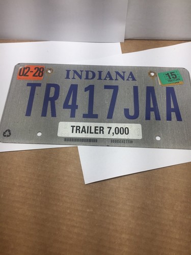 Vintage Indiana Trailer License Plate - - Single Plate 2015 Crafting ...