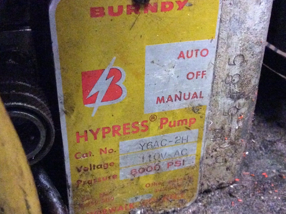 BURNDY HYPRESS ELECTRIC HYDRAULIC PUMP Y6AC-2H - PARTS/REPAIR | eBay