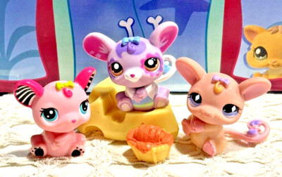 LITTLEST PET SHOP AUTHENTIC MOUSE RAT TRIO #2165 #1698 #746 ...